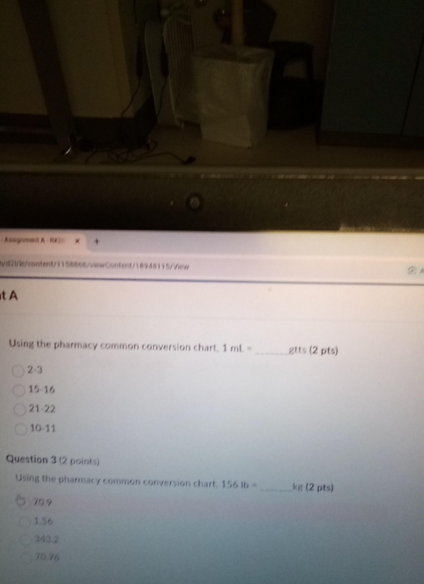 Using the pharmacy common conversion chart,