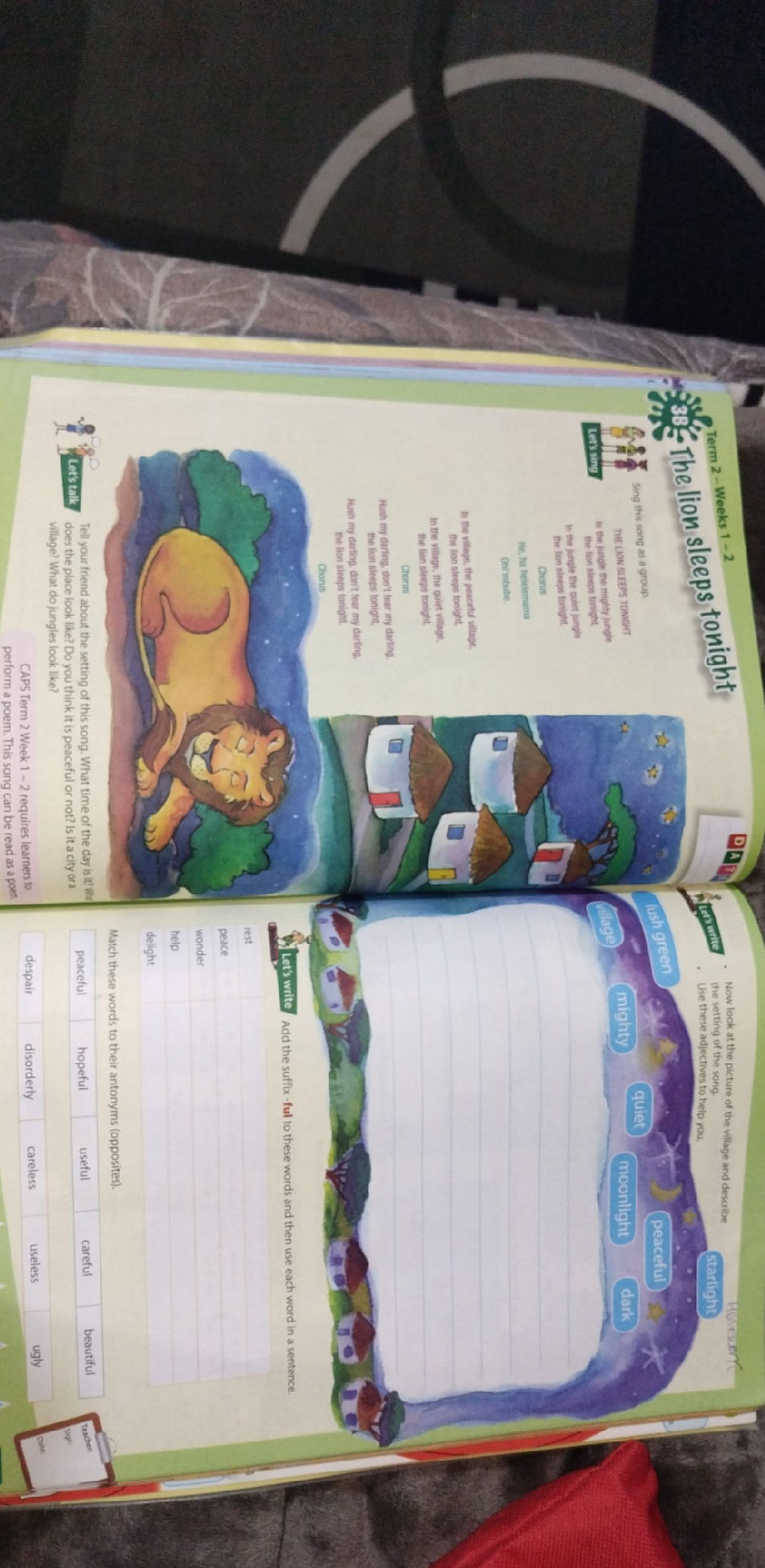 Let's write Now look at the picture of the