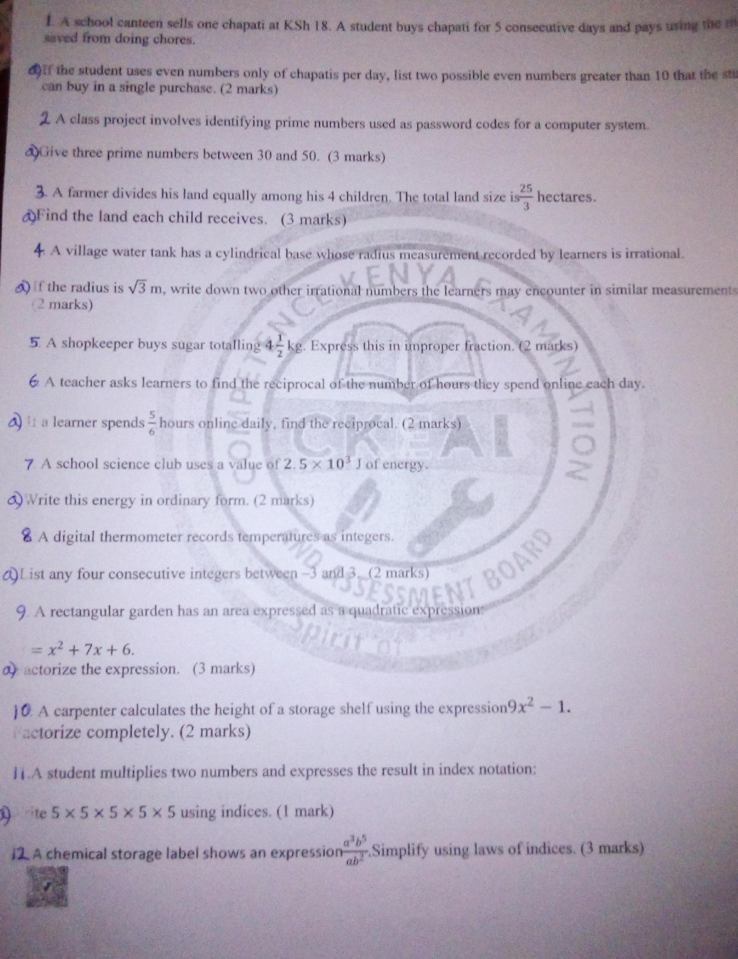 A school science club uses a value of $2.5