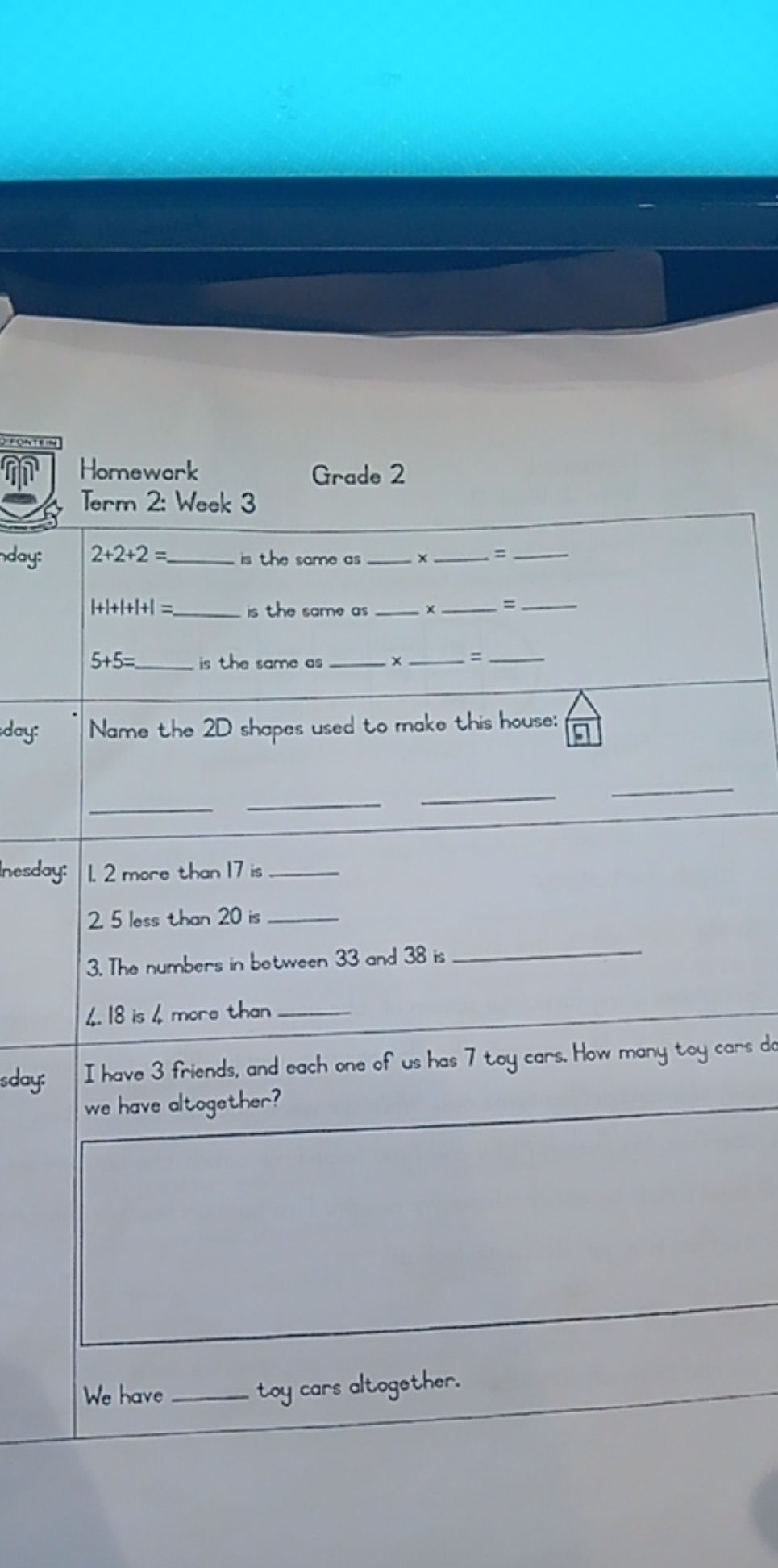 2+2+2= is the same as x = 1+1+1+1= is the