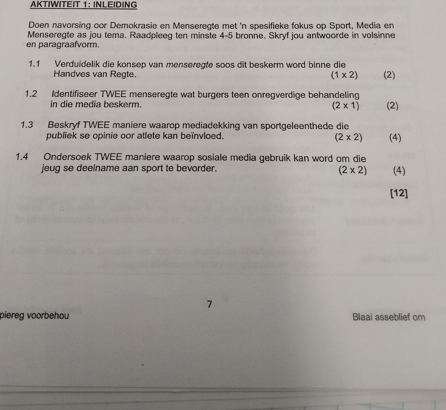 AKTIWITEIT 1: INLEIDING Doen navorsing oor