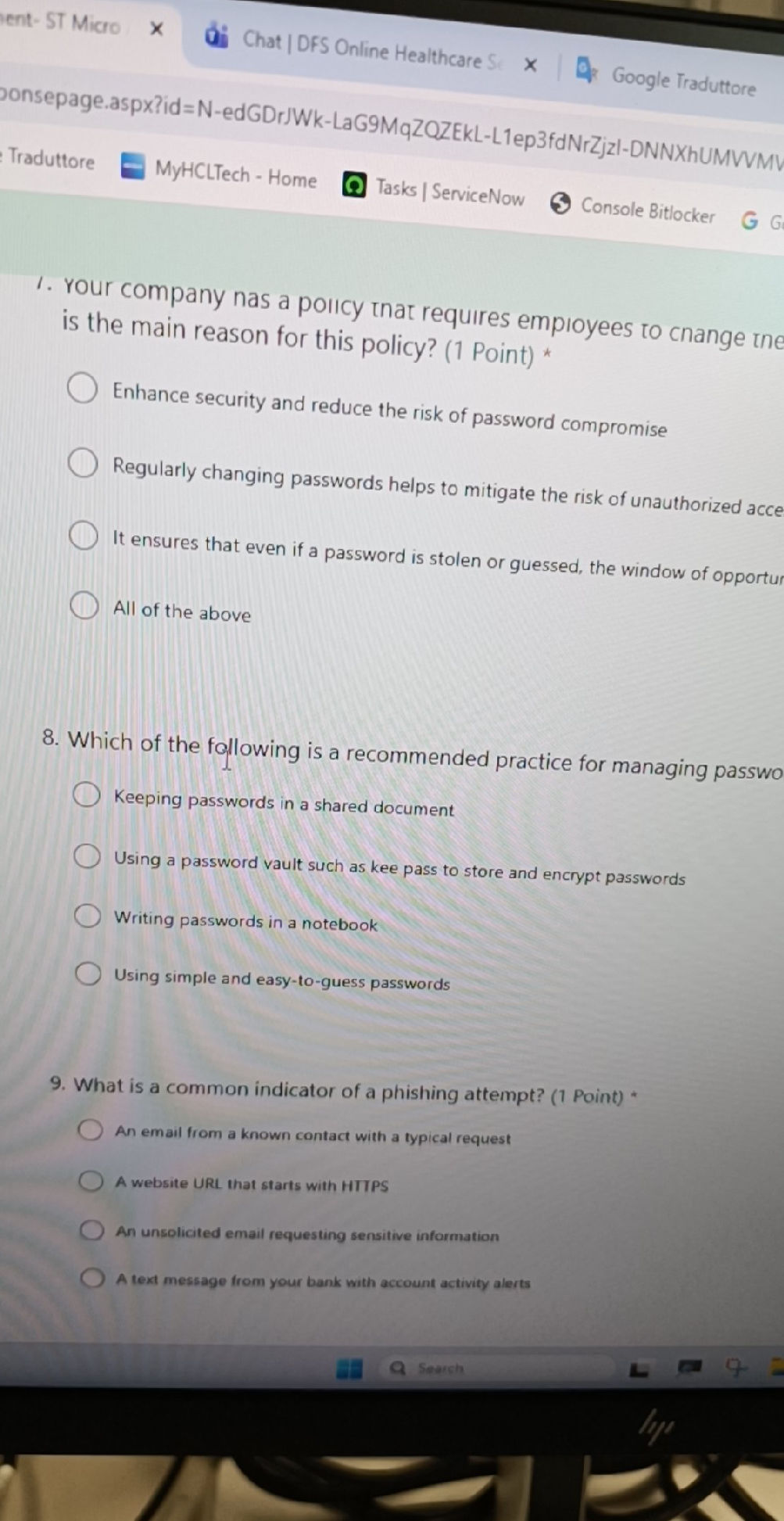 Which of the following is a recommended