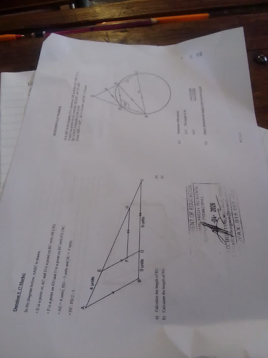 In the diagram below, $ ABC$ is drawn. E is