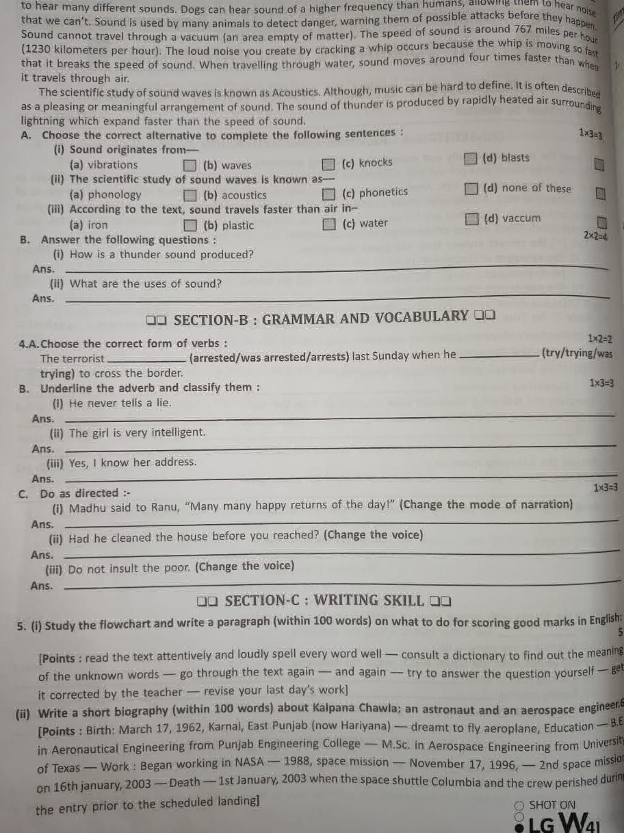 Underline the adverb and classify them : (i)