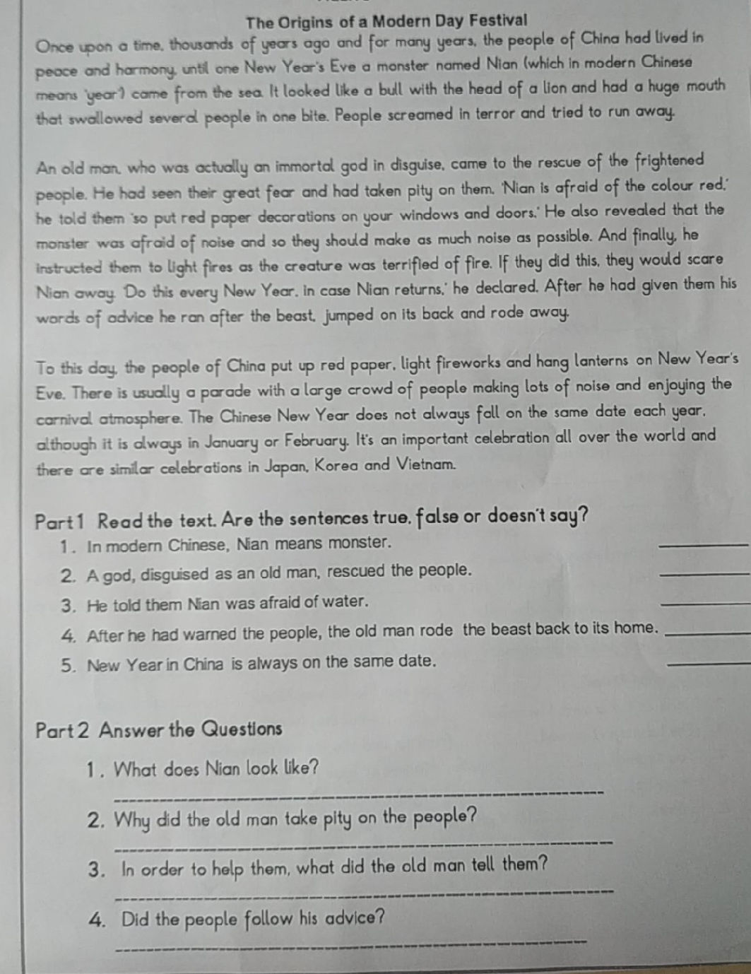 Part 2 Answer the Questions 1. What does