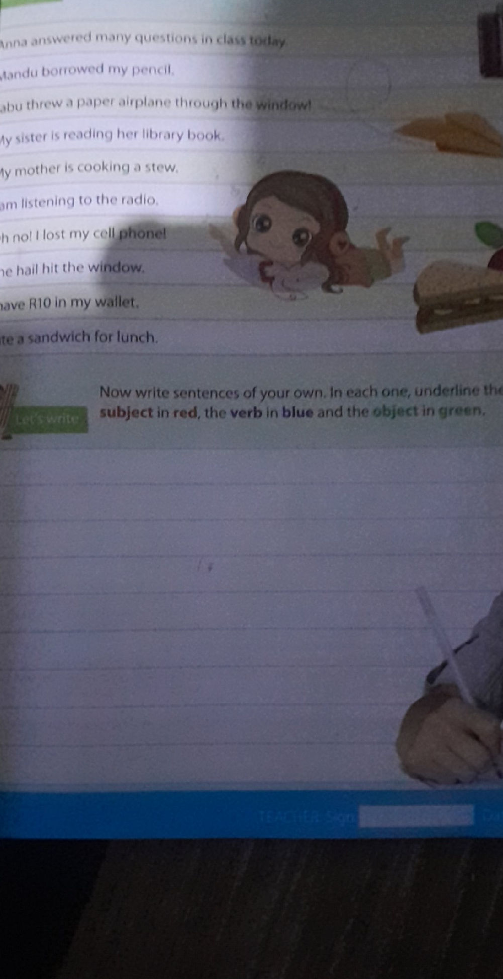 Anna answered many questions in class today