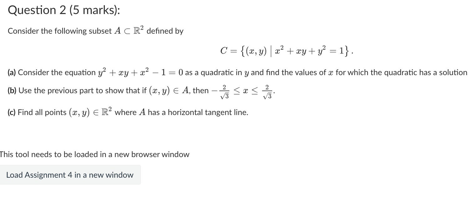 Question 2 (5 marks): Consider the following