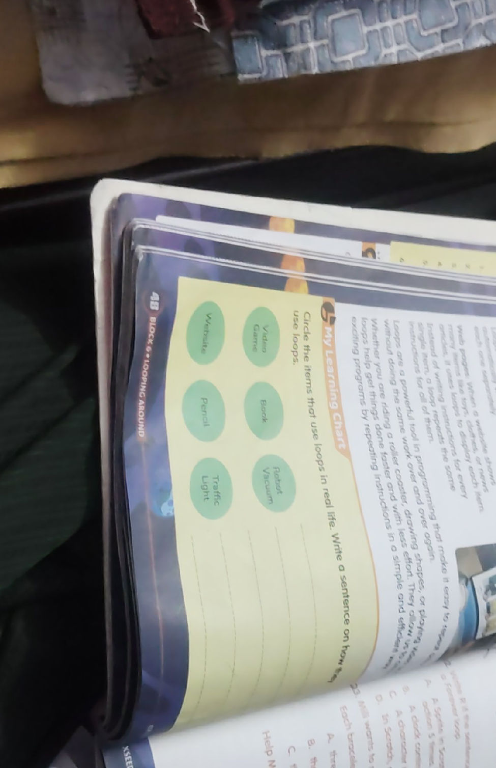 My Learning Chart Circle the items that use