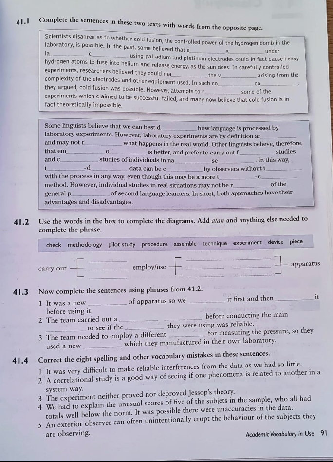 Use the words in the box to complete the | StudyX