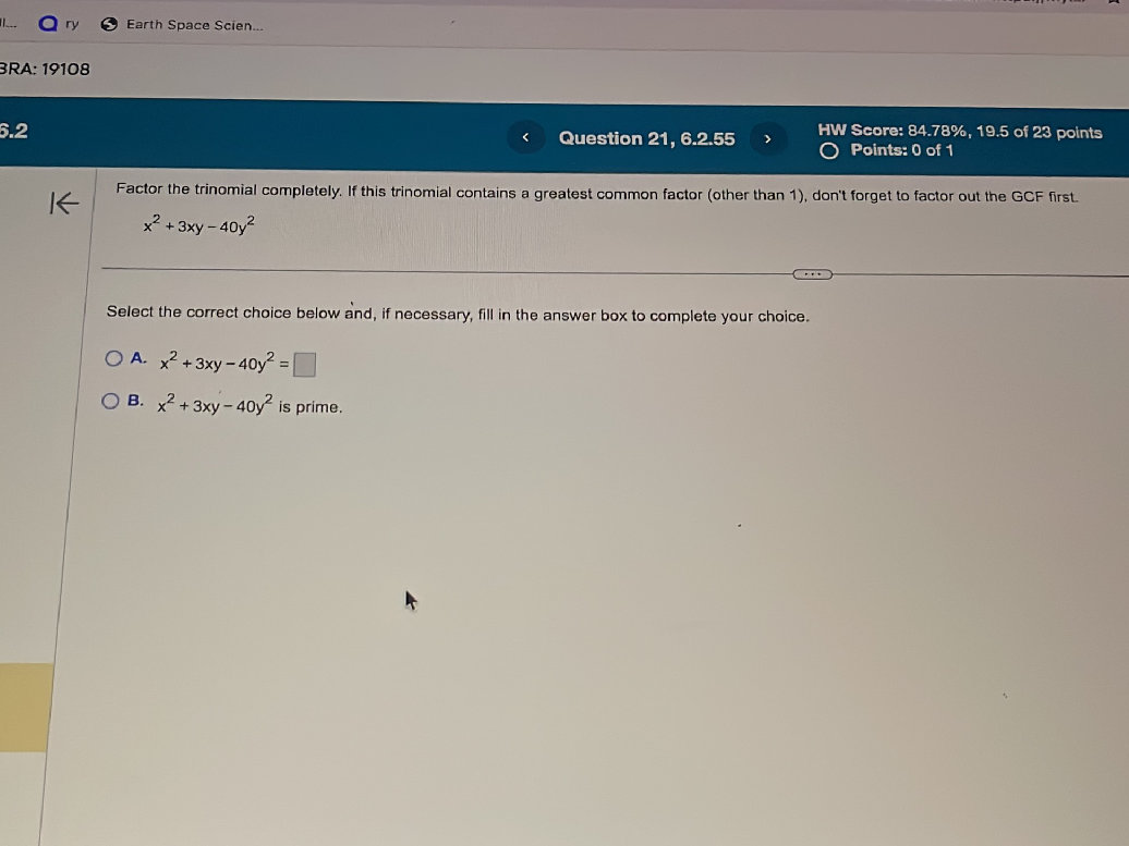 Factor the trinomial completely. If this | StudyX