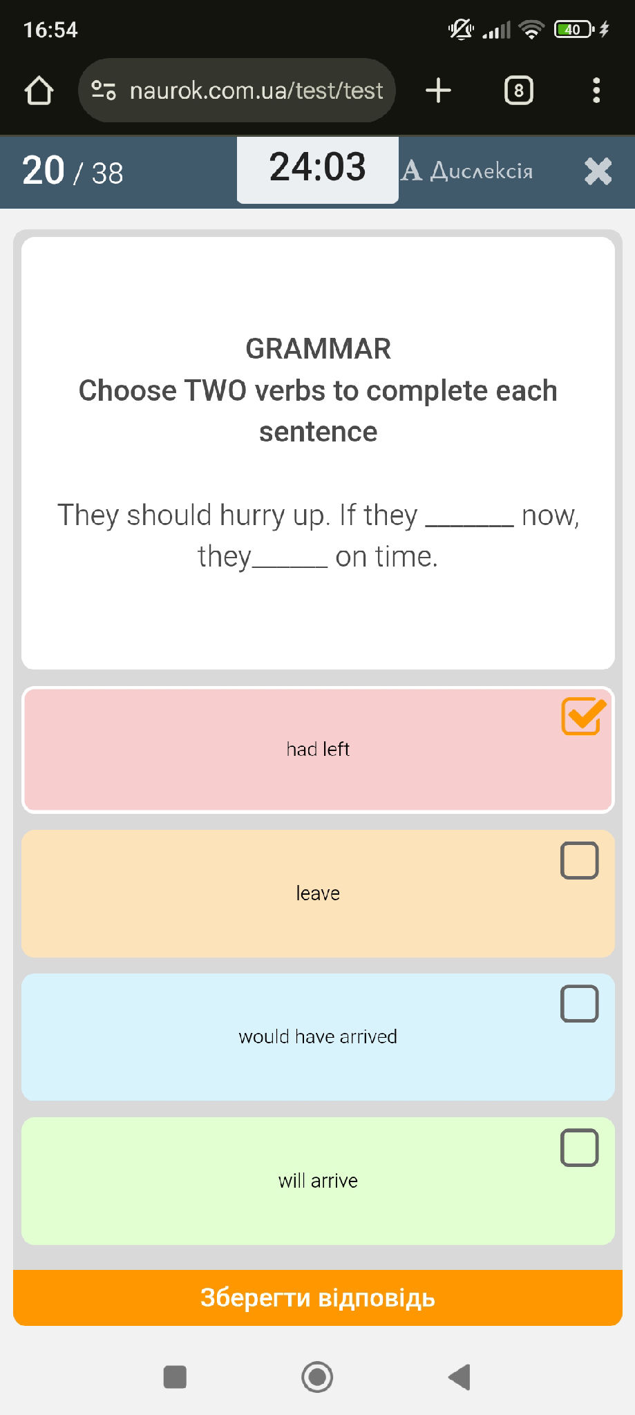 GRAMMAR Choose TWO verbs to complete each | StudyX