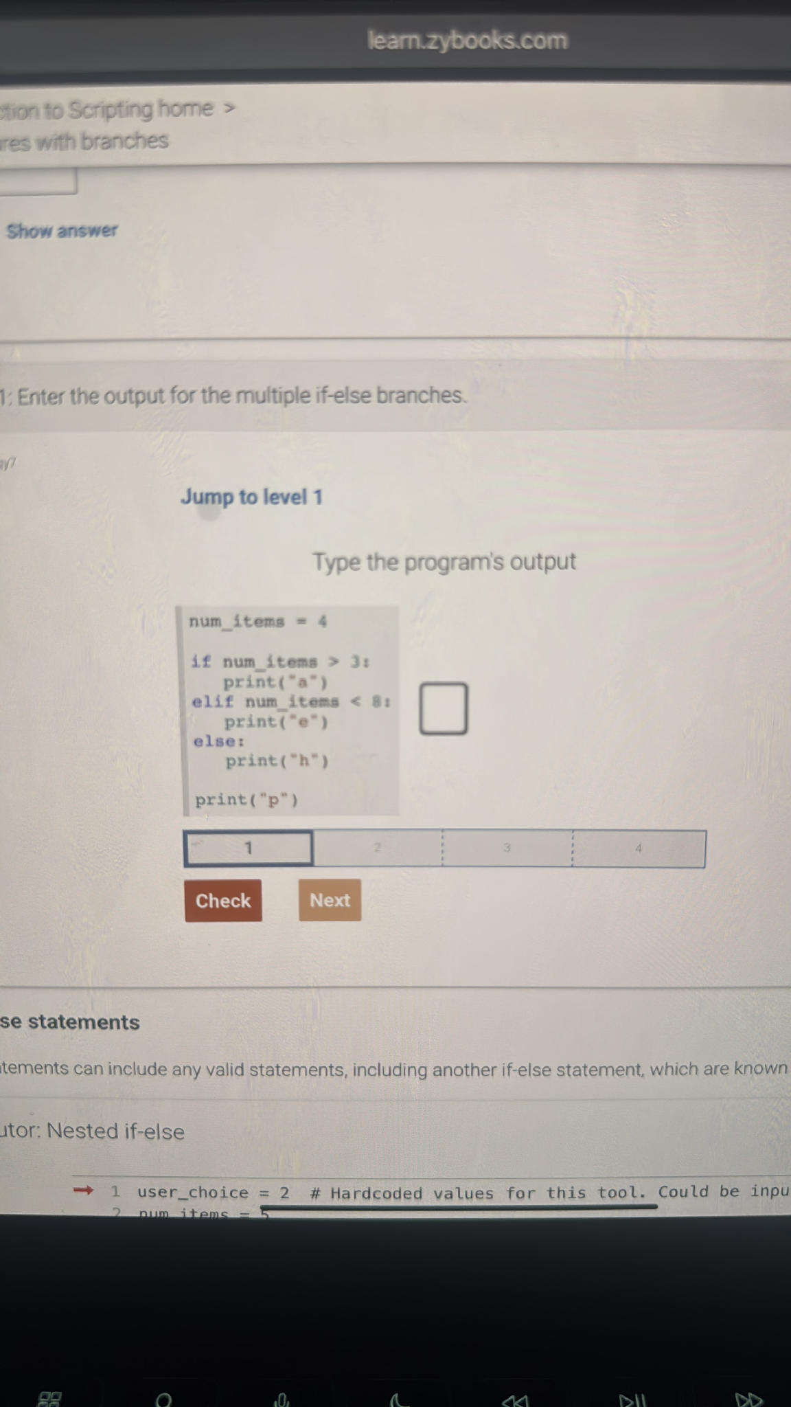 1: Enter the output for the multiple if-else | StudyX