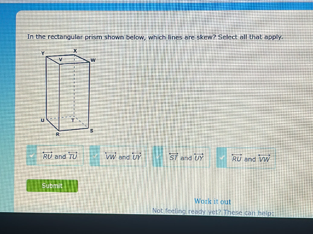 In the rectangular prism shown below, which | StudyX