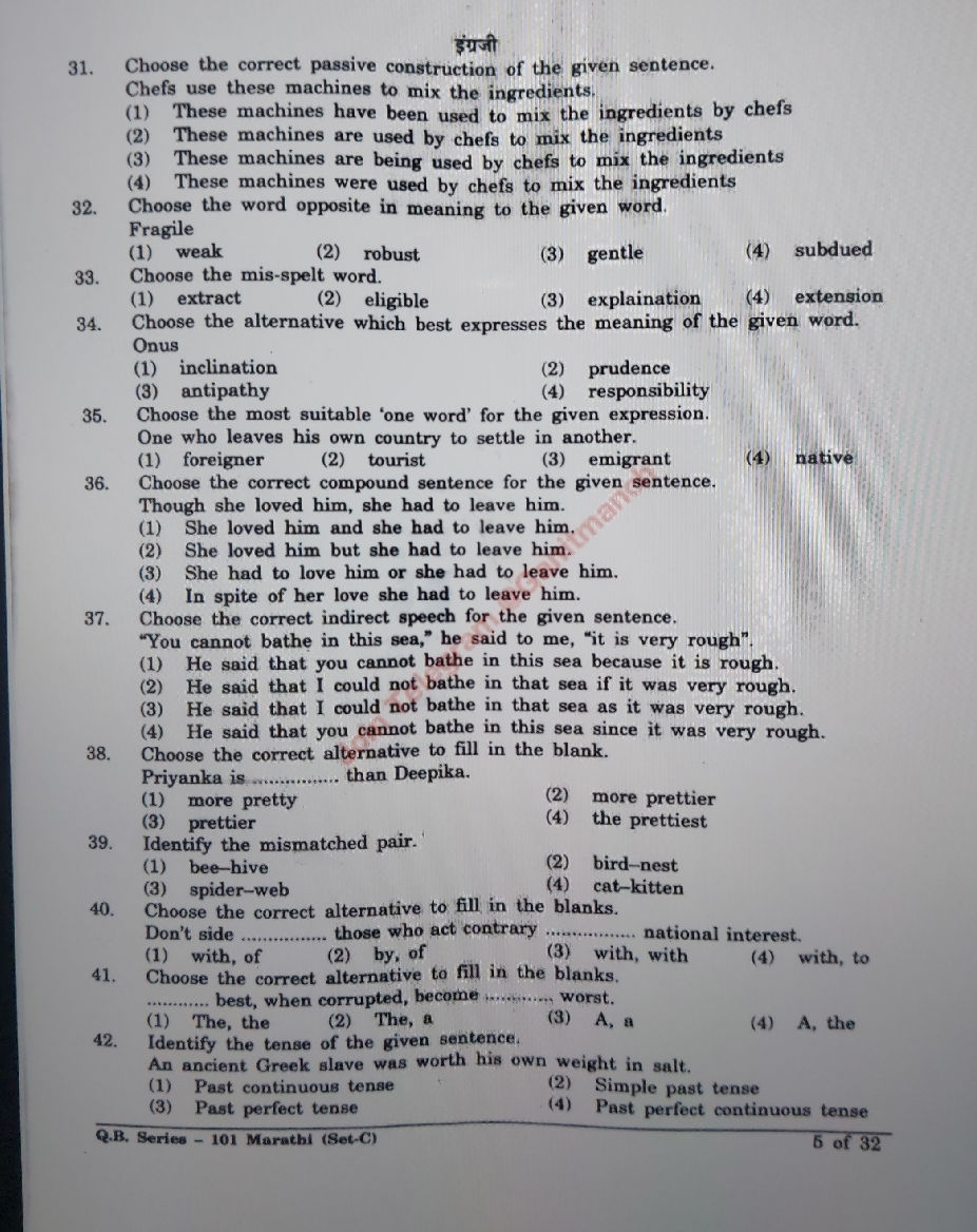 Choose the mis-spelt word. (1) extract (2) | StudyX