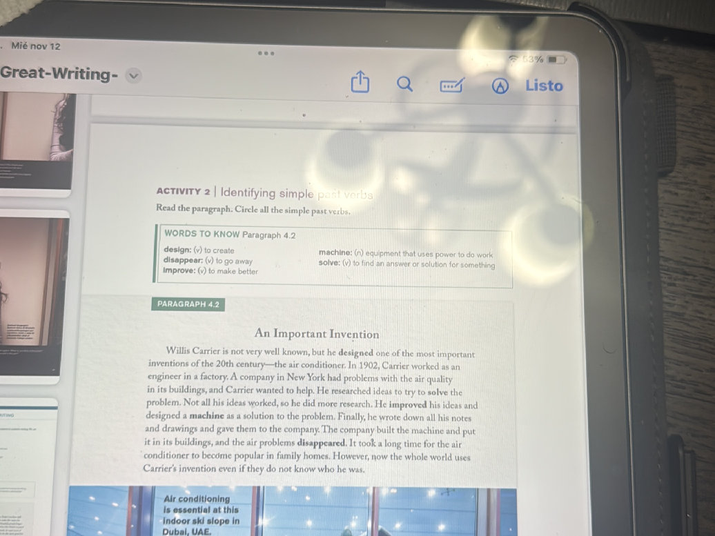 ACTIVITY 2 | Identifying simple past verbs | StudyX