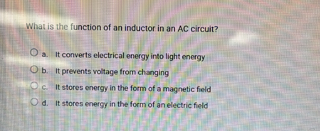 What is the function of an inductor in an AC