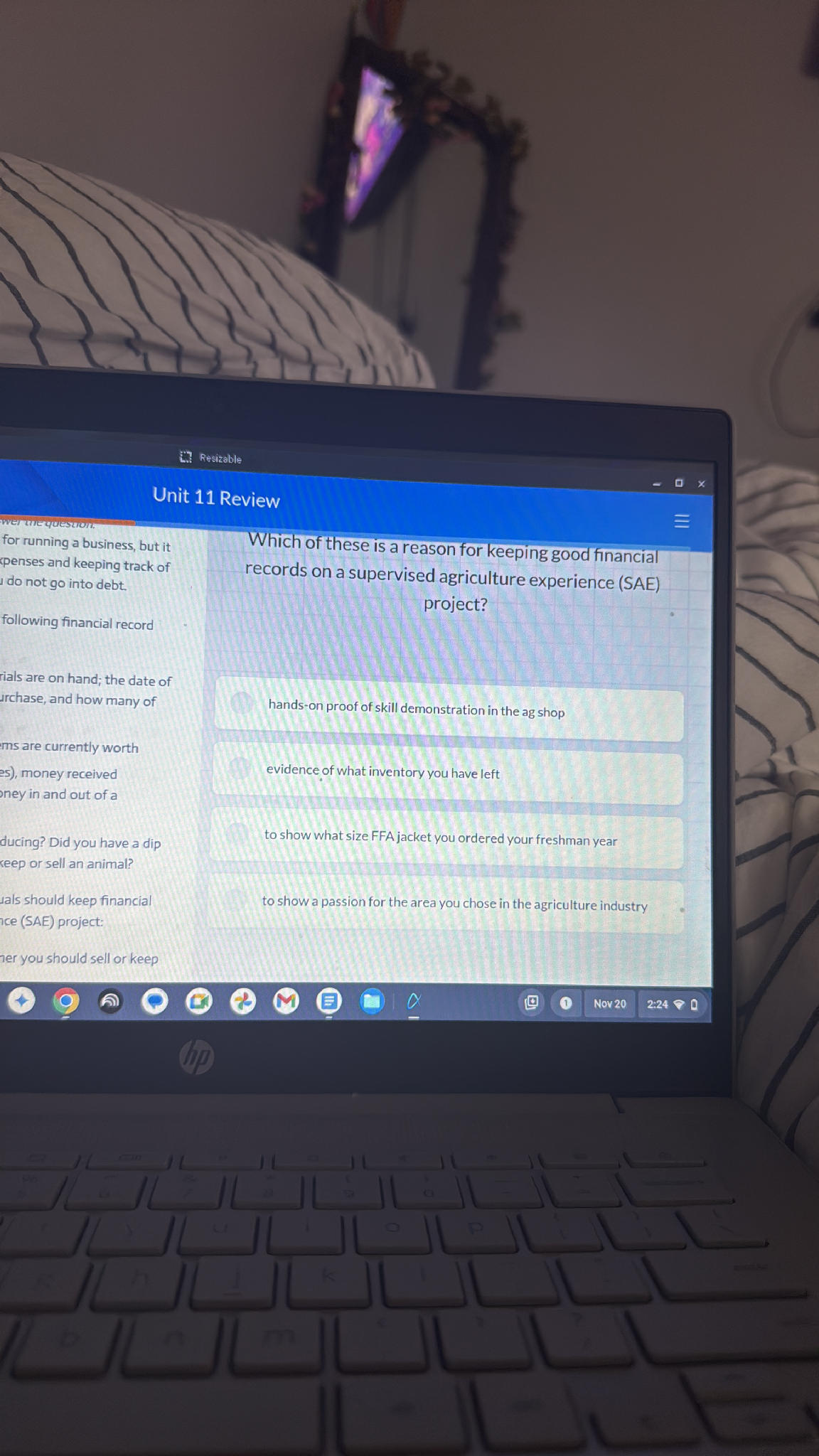 Which of these is a reason for keeping good | StudyX