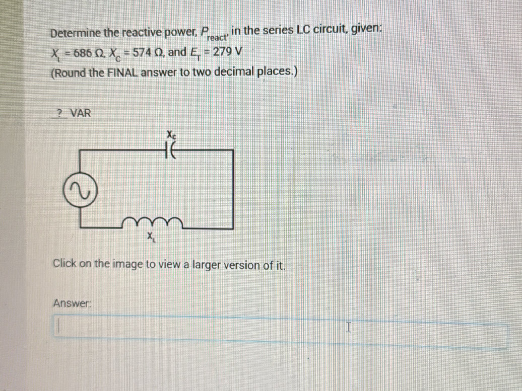 Determine the reactive power, $P{ {react}}$,