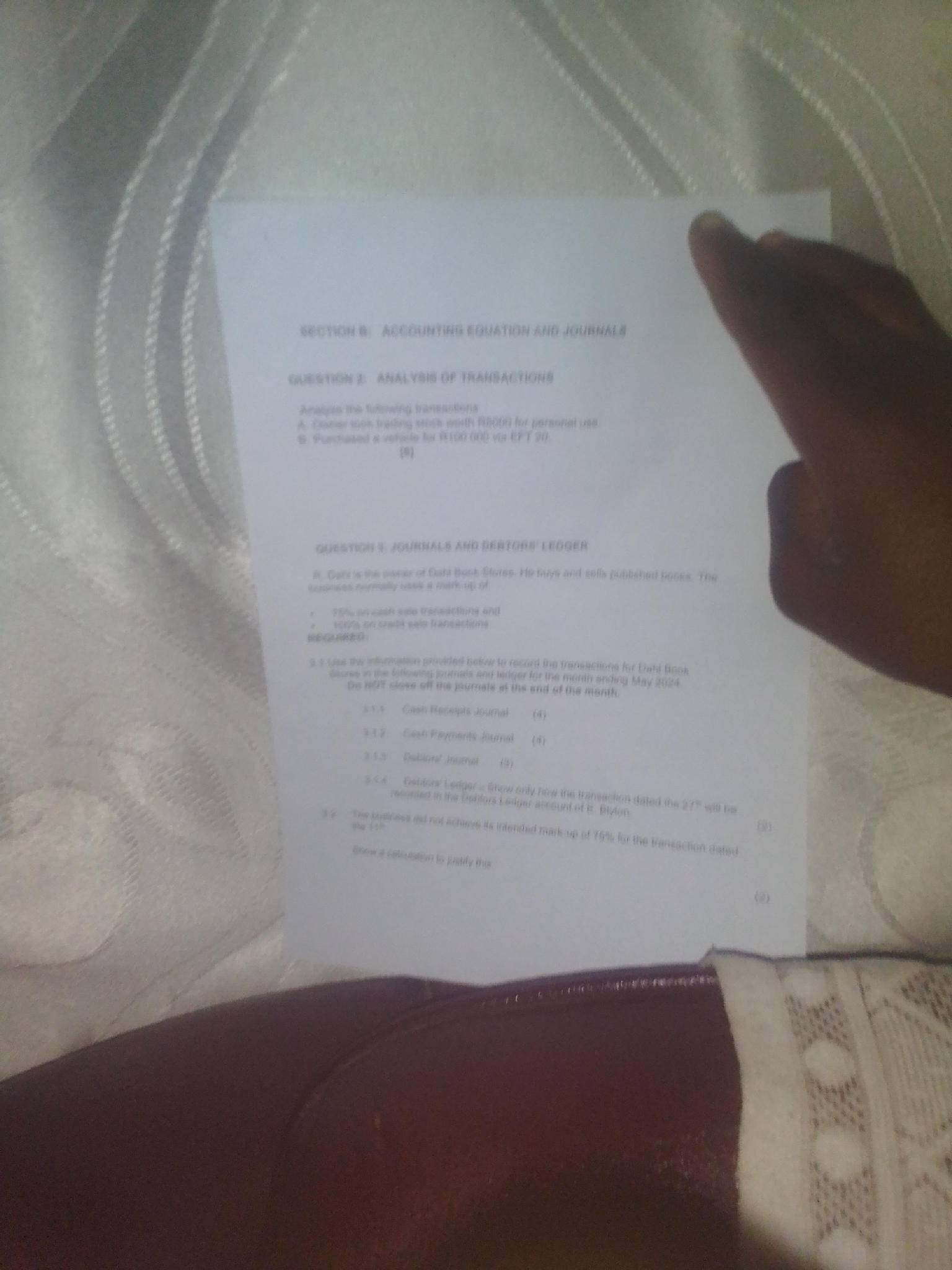 SECTION B: ACCOUNTING EQUATION AND JOURNALS | StudyX