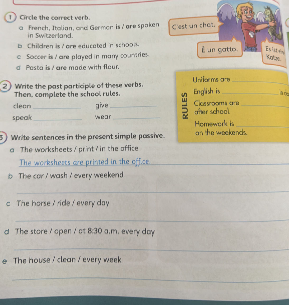 Circle the correct verb. a French, Italian, | StudyX