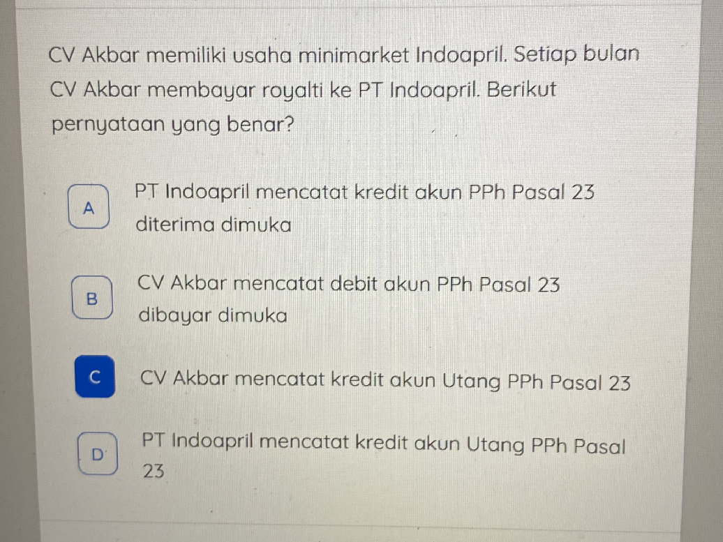 CV Akbar memiliki usaha minimarket | StudyX