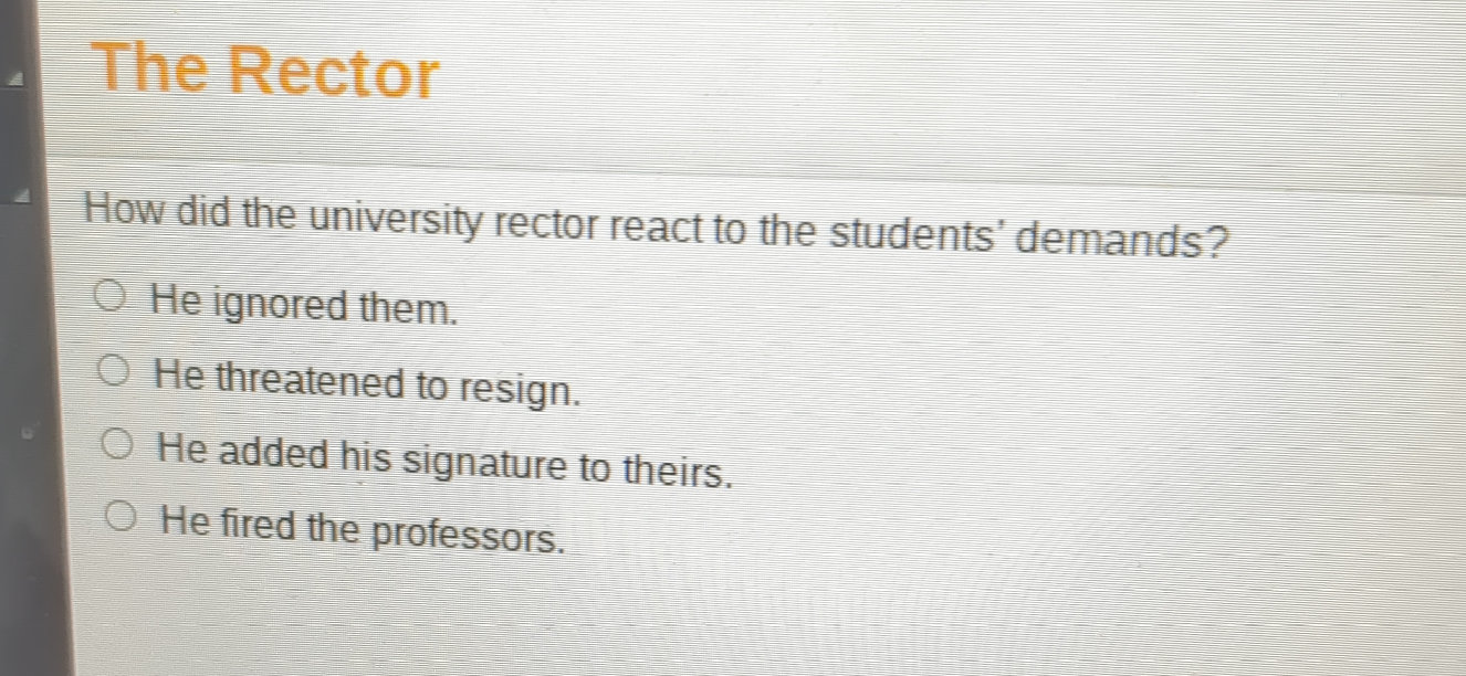 The Rector How did the university rector | StudyX