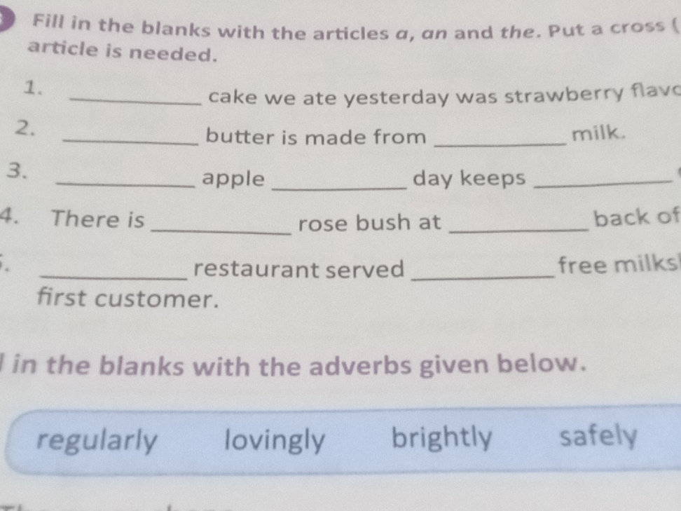 Fill in the blanks with the articles a, an | StudyX