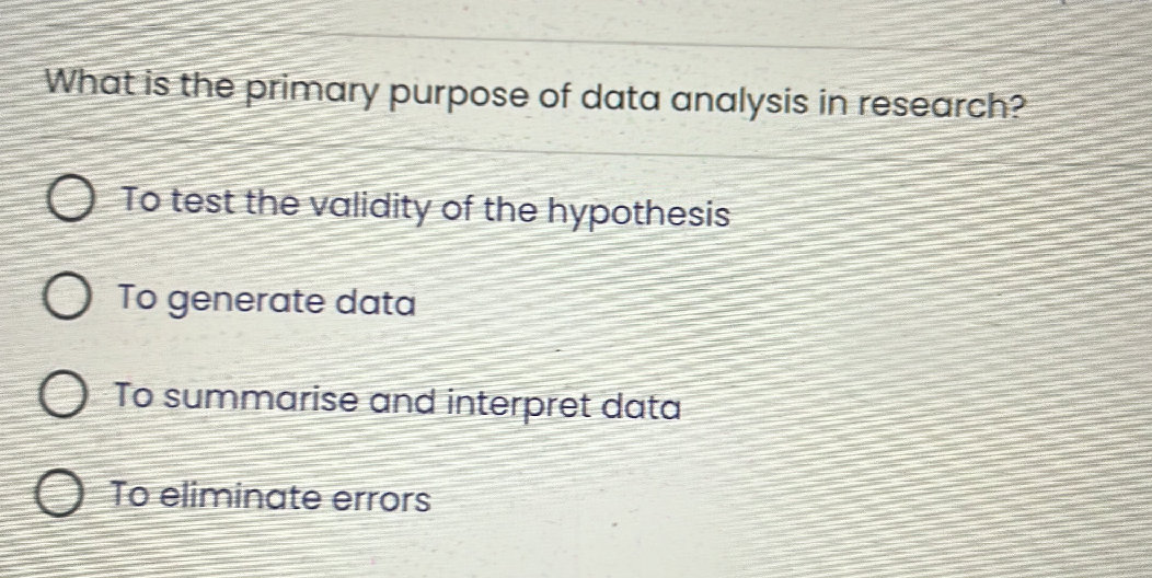 What is the primary purpose of data analysis | StudyX