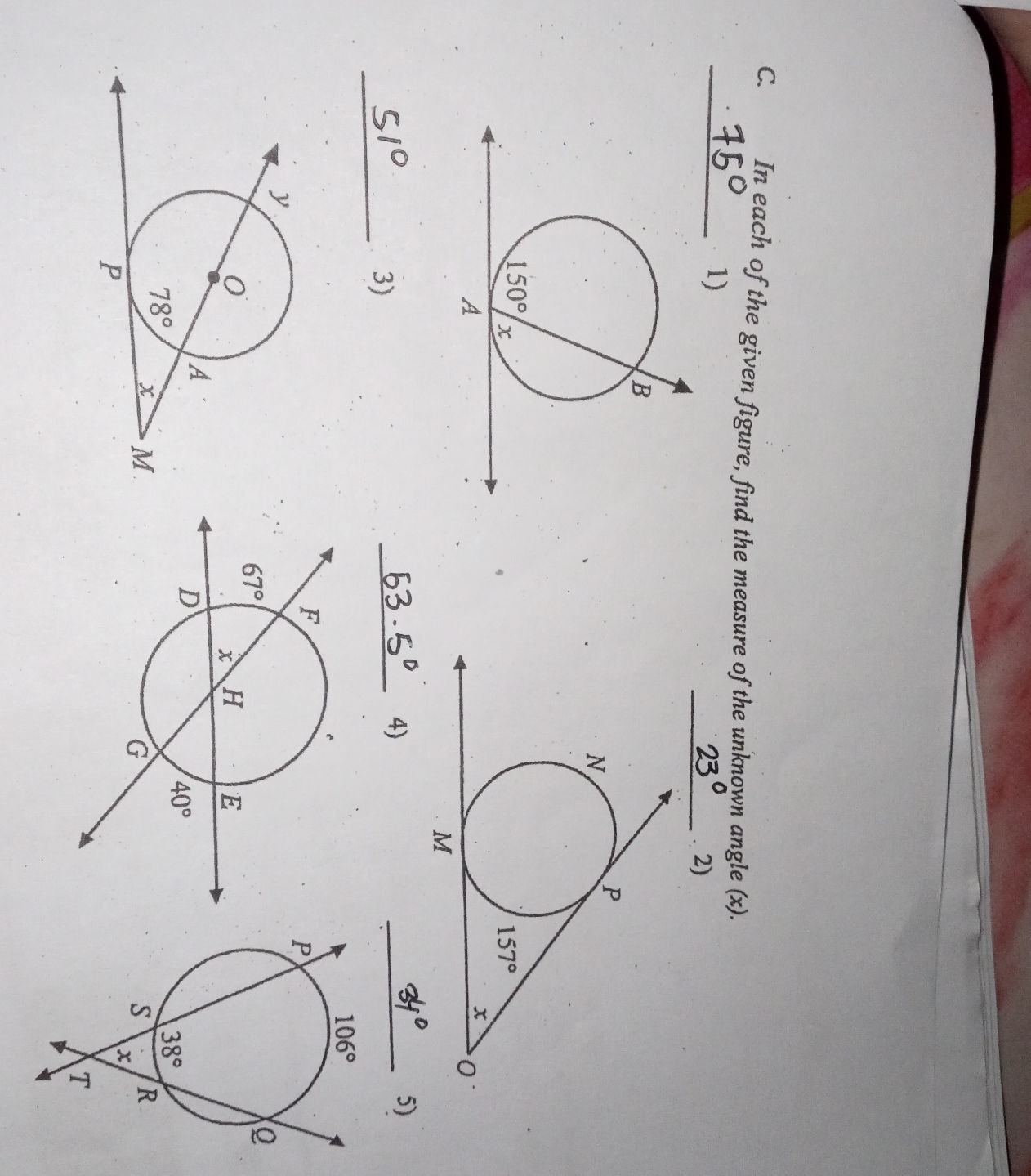 In each of the given figure, find the | StudyX