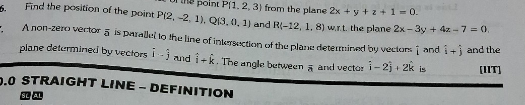 A non-zero vector ${a}$ is parallel to the | StudyX