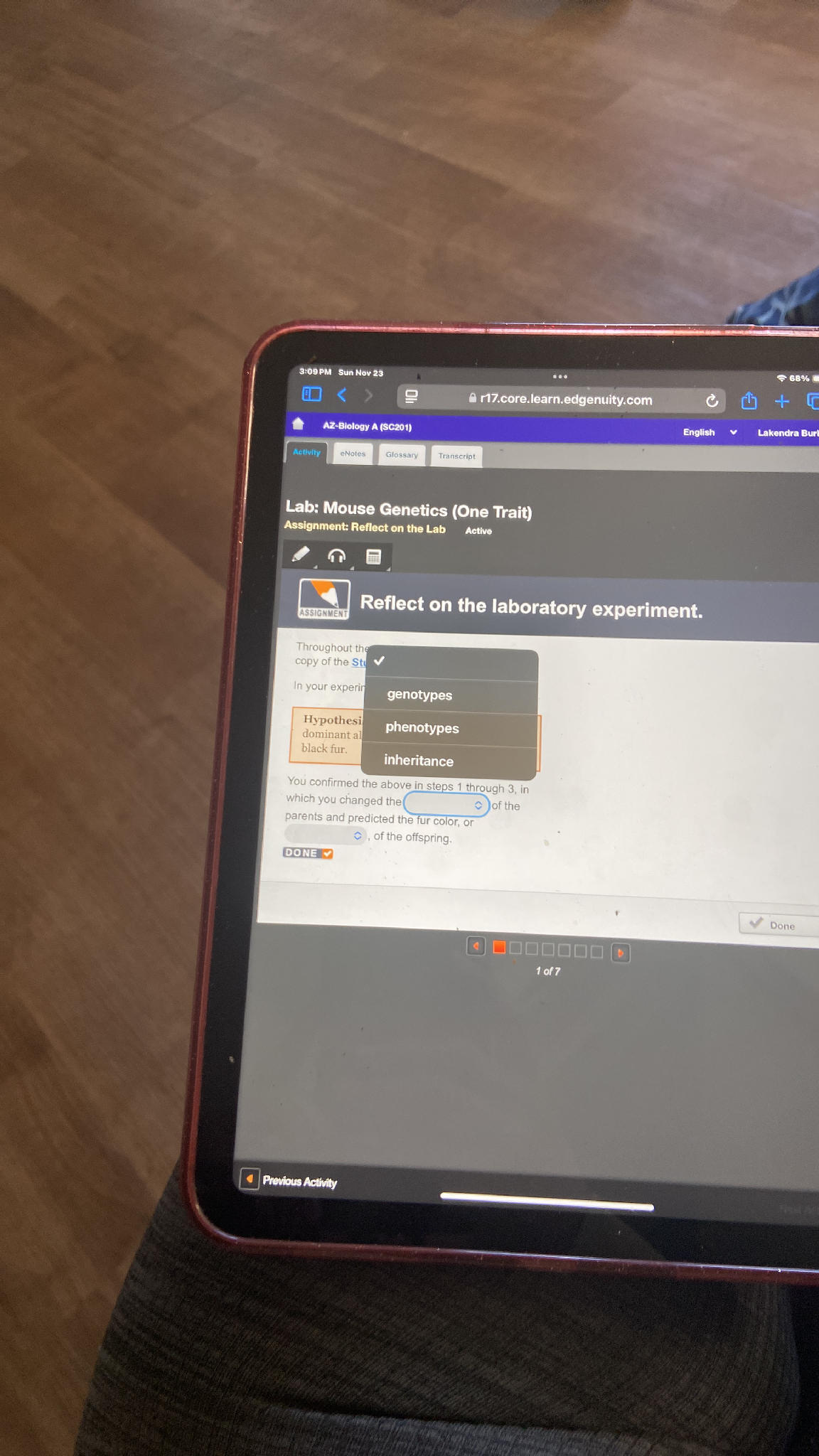 Lab: Mouse Genetics (One Trait) Assignment: | StudyX
