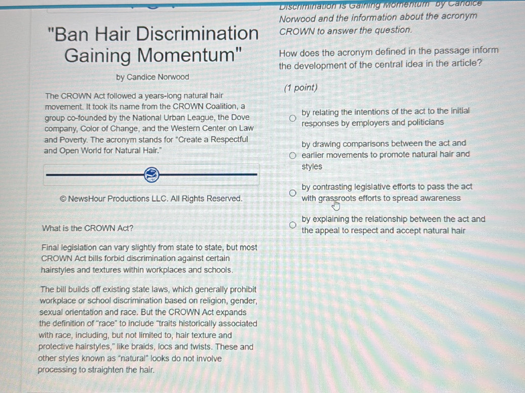 Read the excerpt from "Ban Hair | StudyX