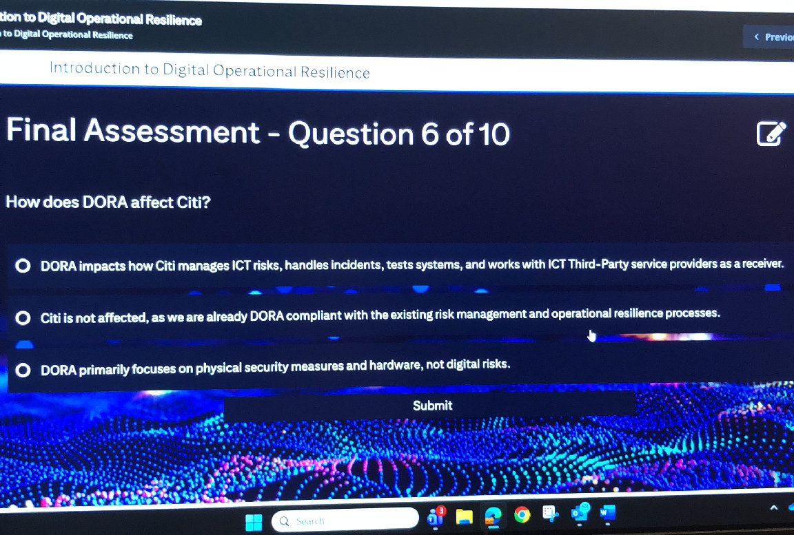 How does DORA affect Citi? DORA impacts how | StudyX