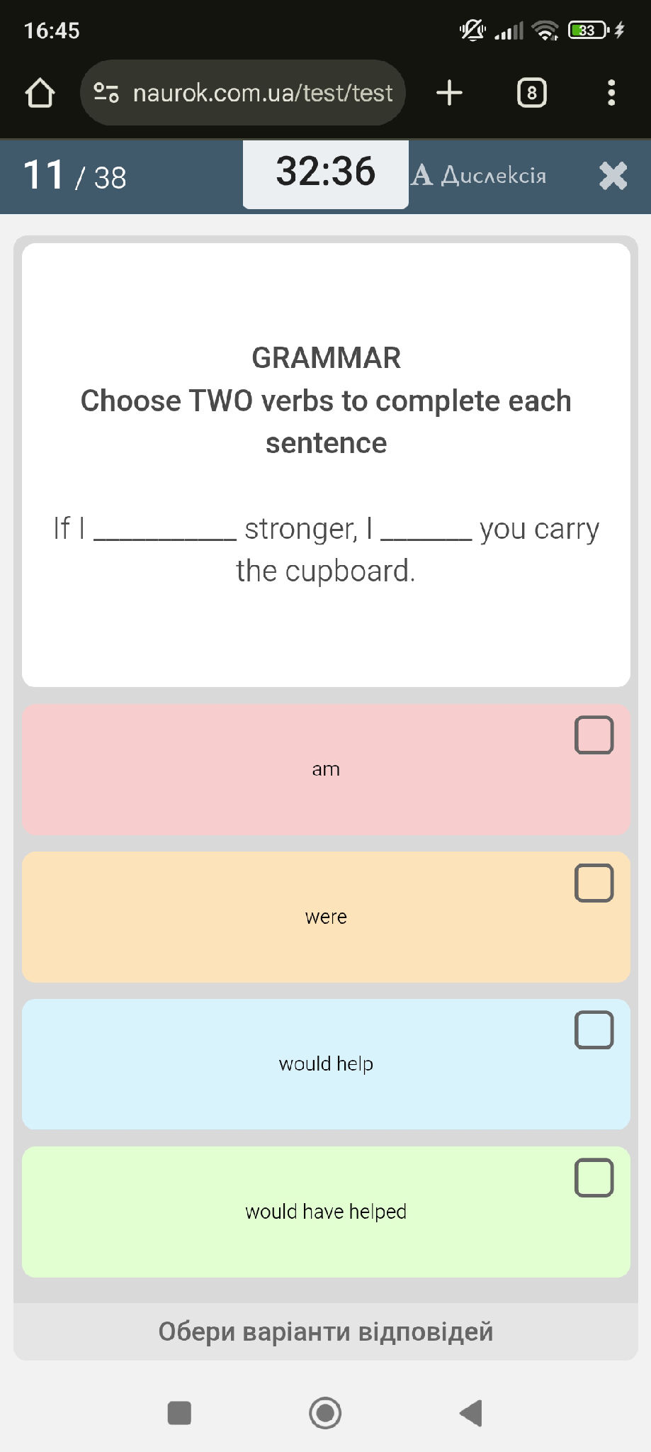 GRAMMAR Choose TWO verbs to complete each | StudyX