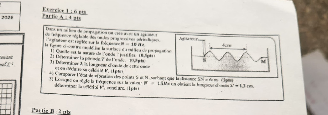 Exercice 1 : 6 pts Partie A : 4 pts Dans un | StudyX