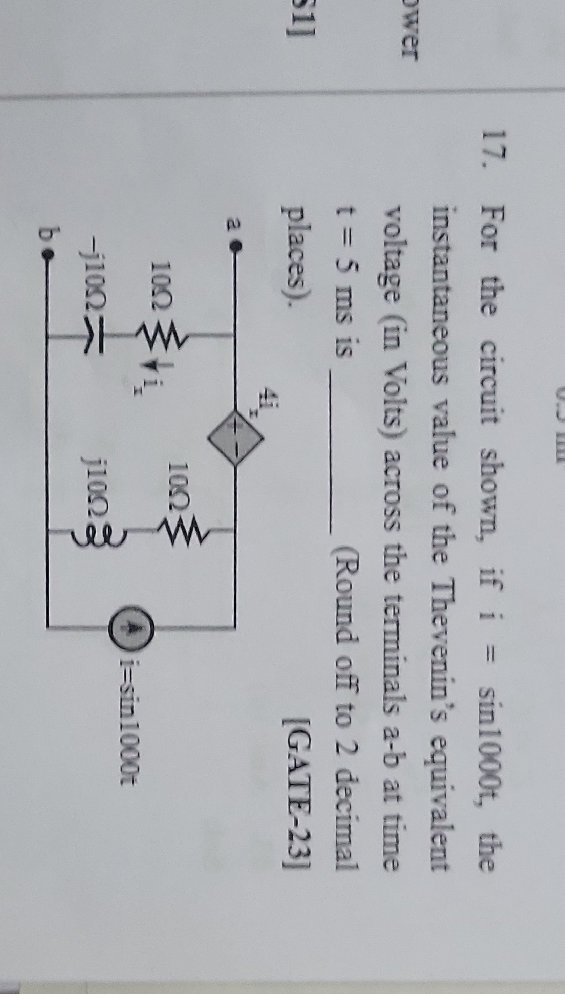 17. For the circuit shown, if $i = | StudyX