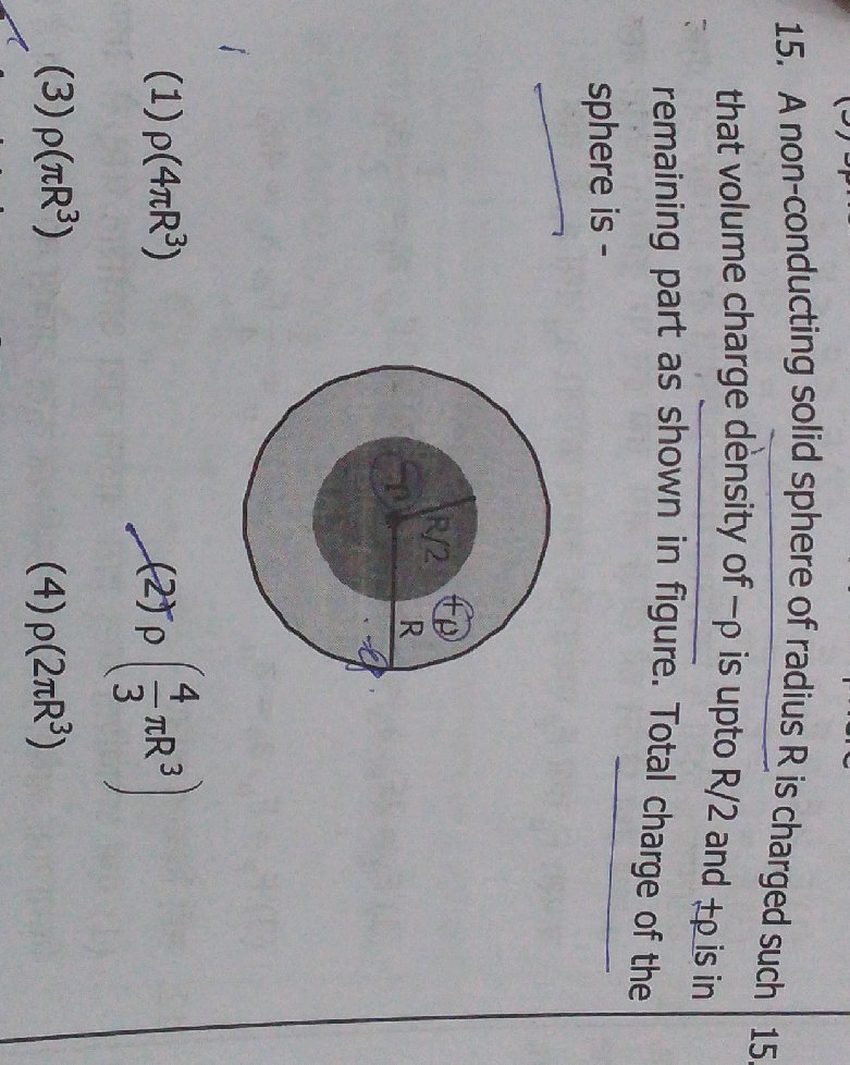 15. A non-conducting solid sphere of radius | StudyX
