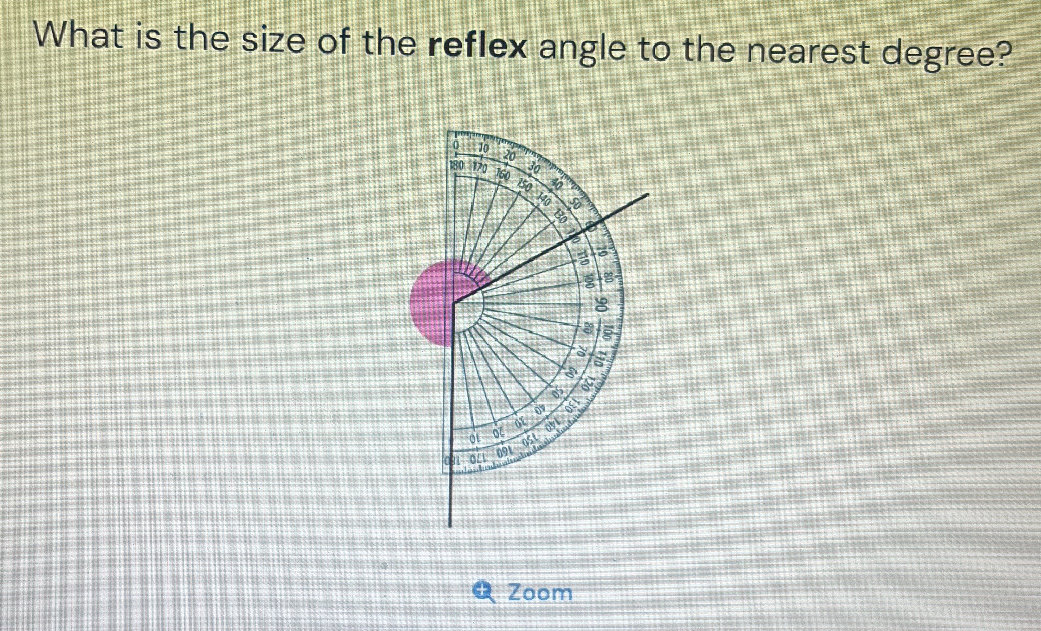 What is the size of the reflex angle to the | StudyX