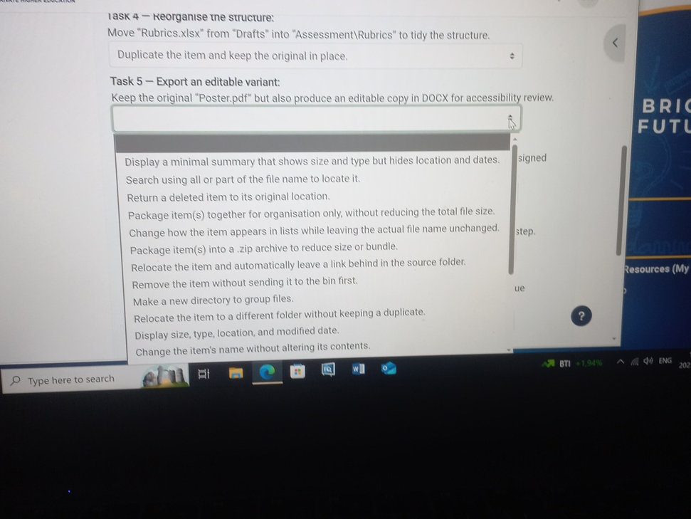 Task 4—Reorganise the structure: Move | StudyX