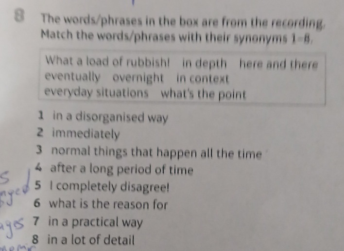 The words/phrases in the box are from the | StudyX