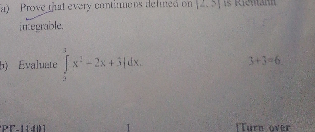 a) Prove that every continuous defined on | StudyX
