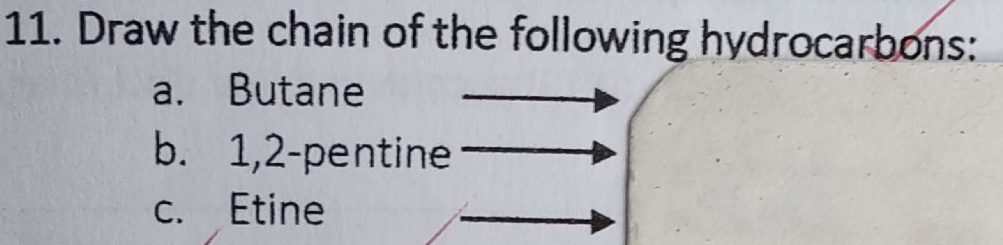 Draw the chain of the following | StudyX