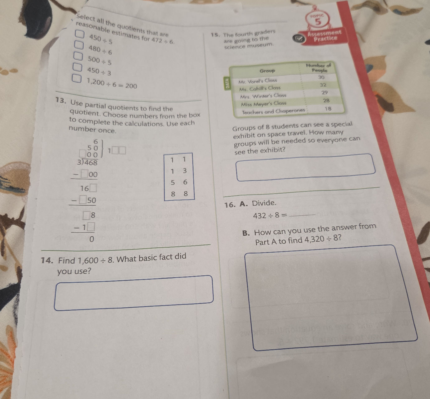 Use partial quotients to find the quotient. | StudyX