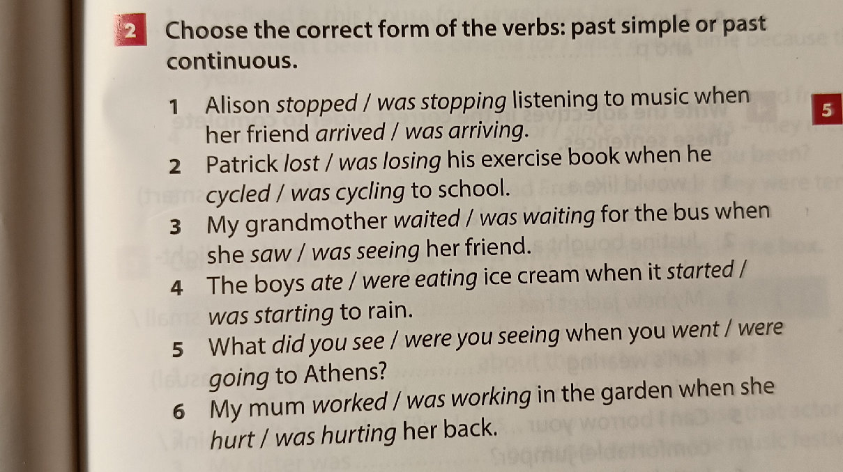 Choose the correct form of the verbs: past | StudyX