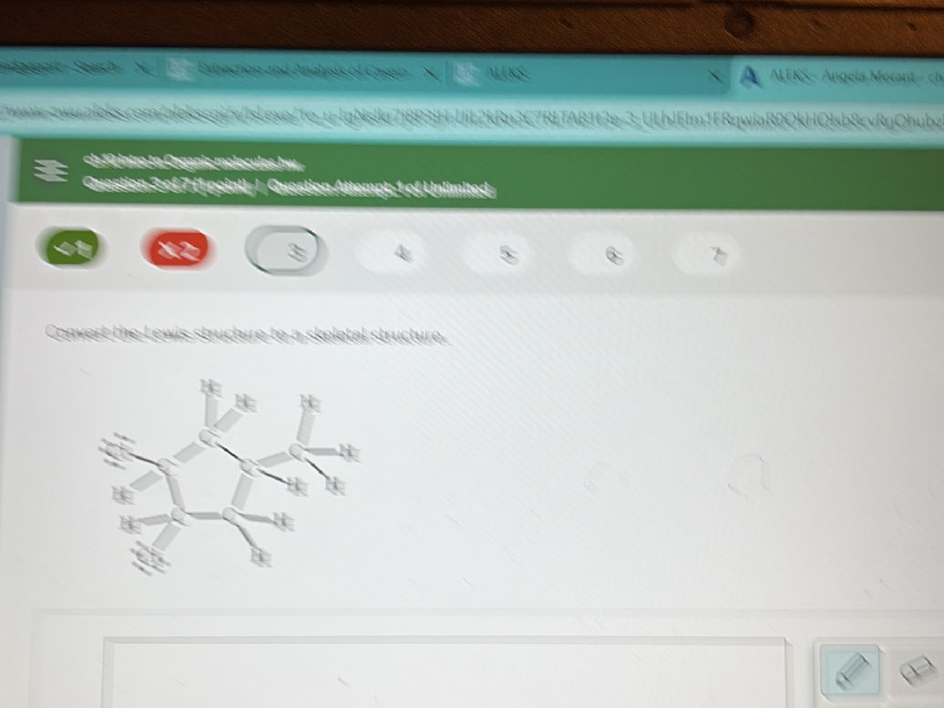 Convert the Lewis structure to a skeletal | StudyX