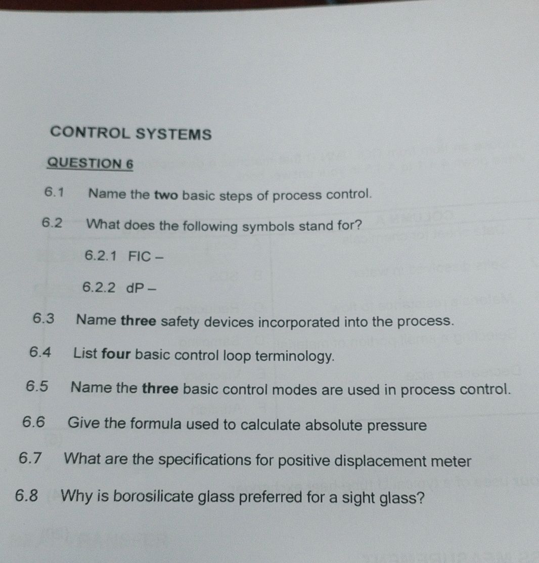 6.1 Name the two basic steps of process | StudyX