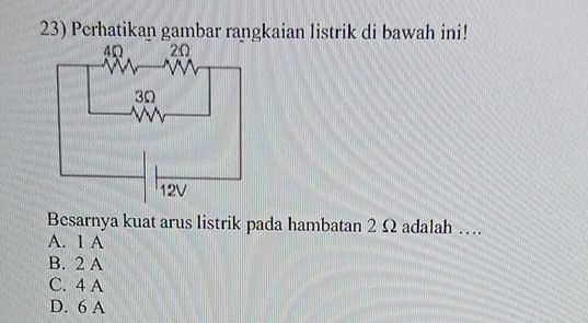 23) Perhatikan gambar rangkaian listrik di | StudyX