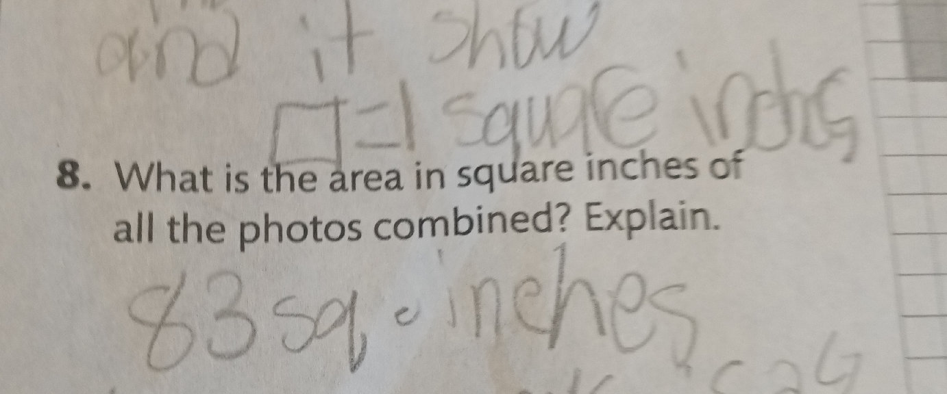 8. What is the area in square inches of all | StudyX