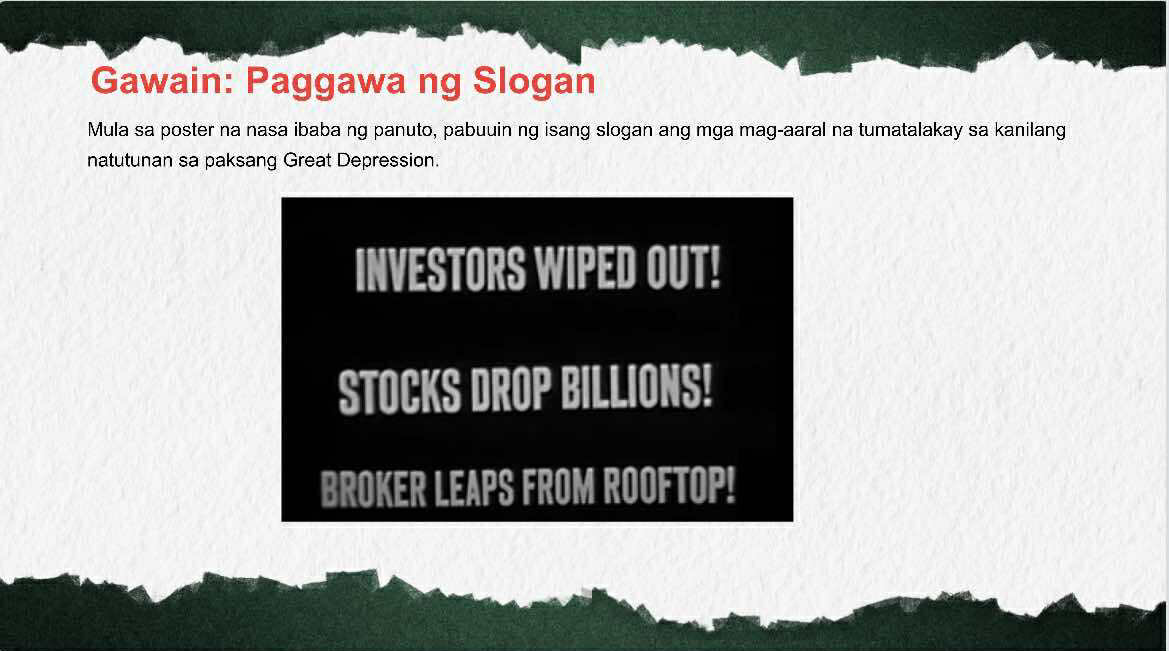 Gawain: Paggawa ng Slogan Mula sa poster na | StudyX