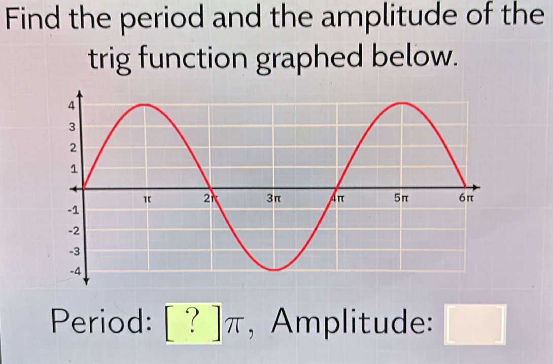 Find the period and the amplitude of the | StudyX